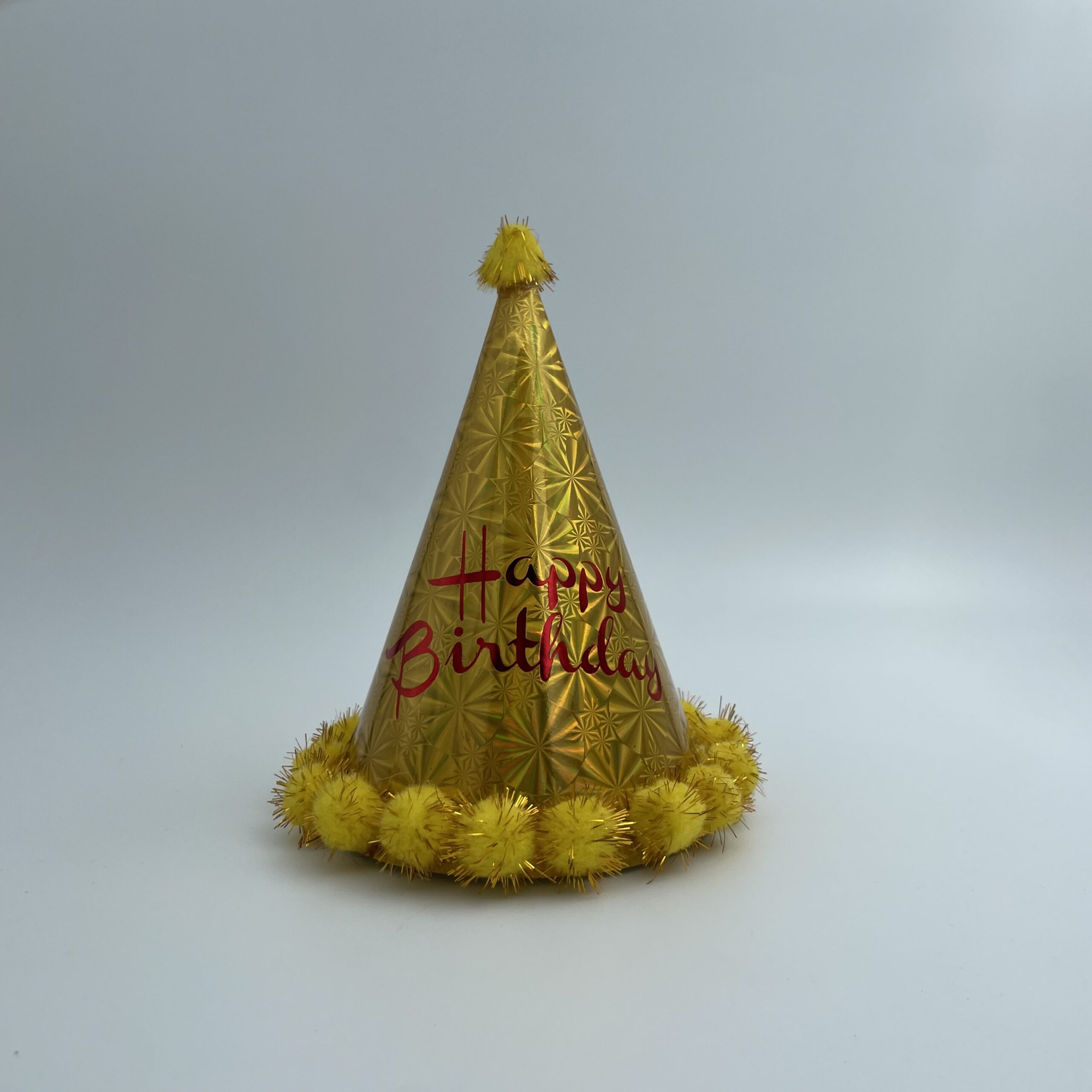 Gold HB Hat with Pom Poms – Party Town