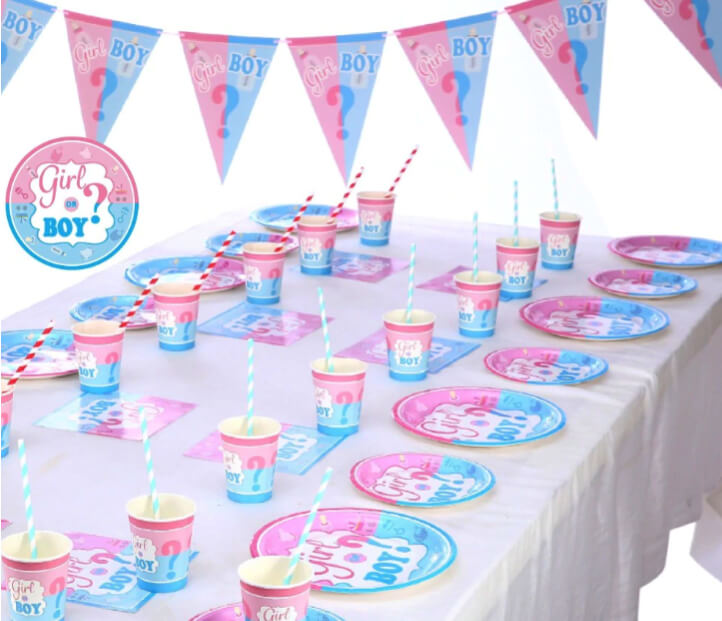 Boy or Girl Reveal Flags Banner – Party Town